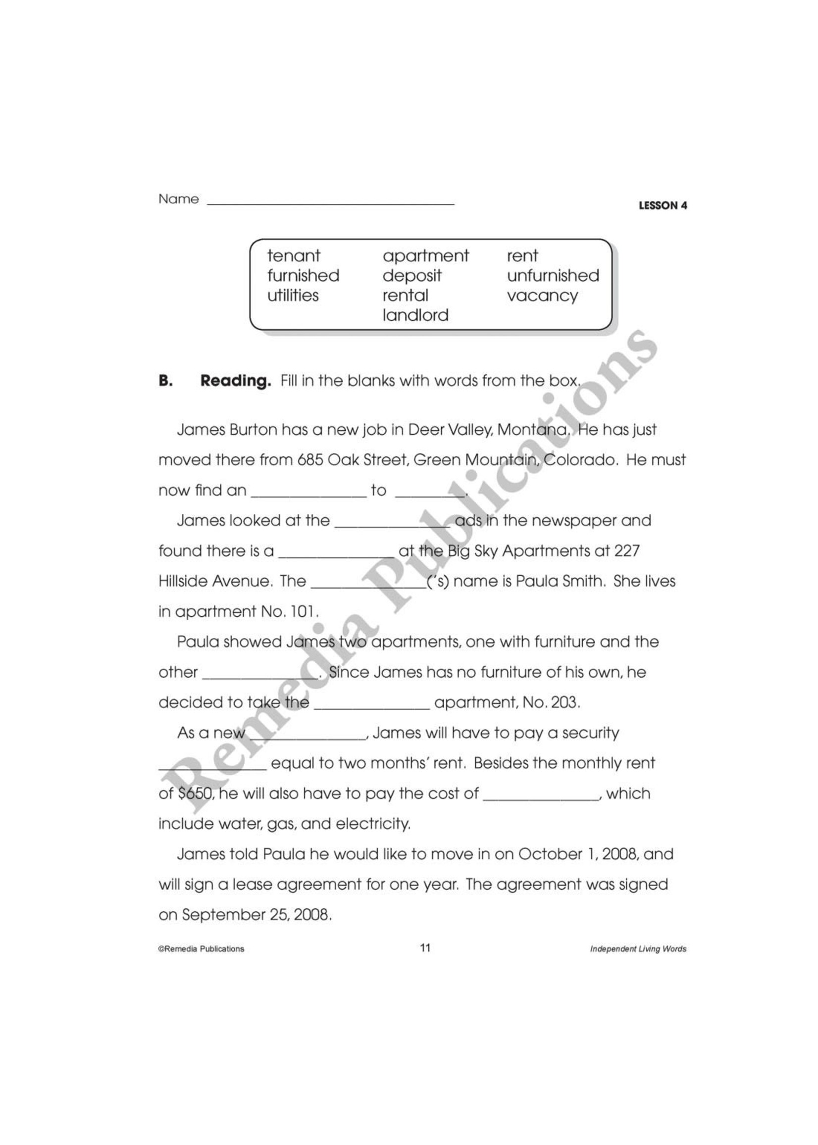 INDEPENDENT LIVING WORDS - Educational Outfitters