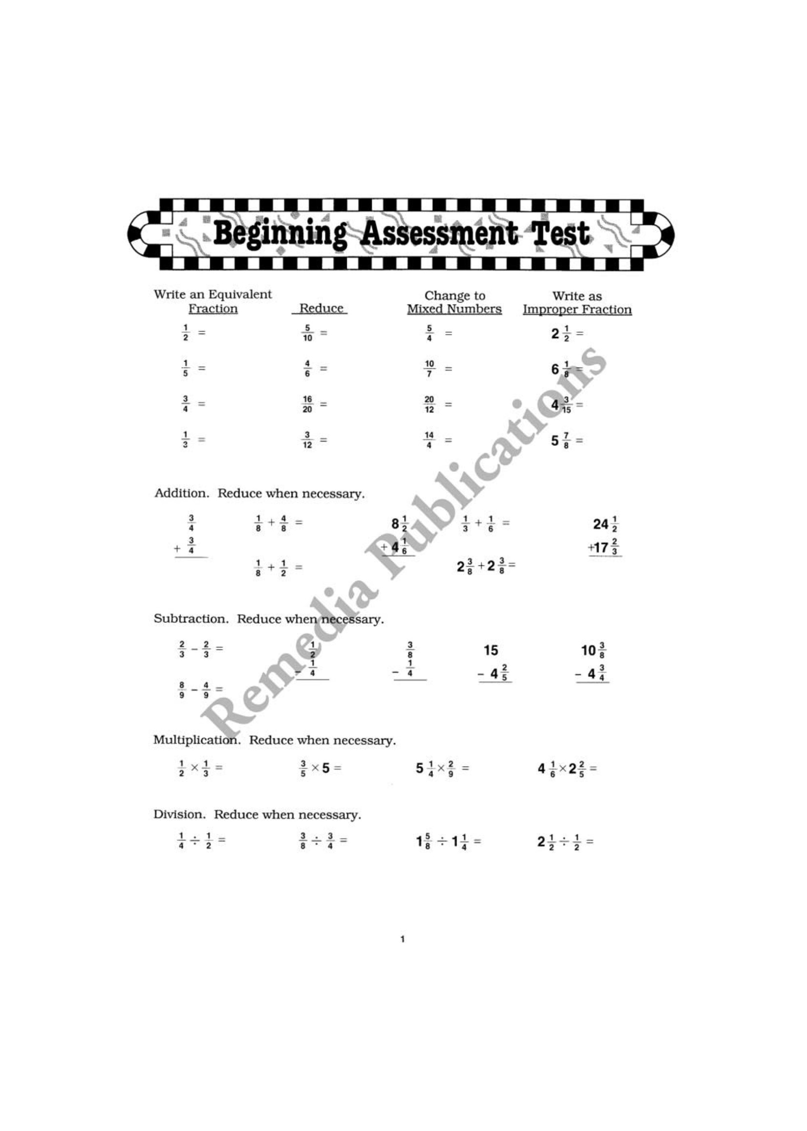 ADVANCED FRACTIONS - Educational Outfitters