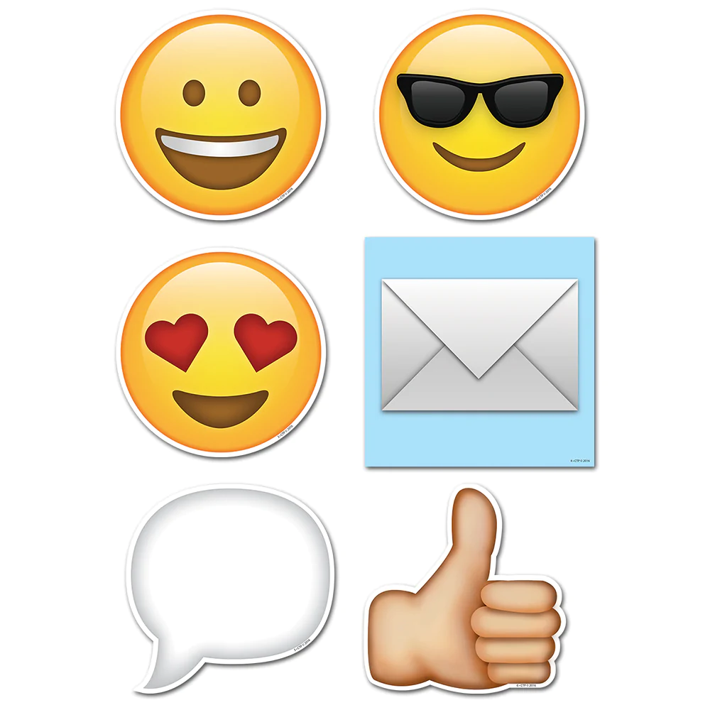 Emojis 6" Designer Cut-Outs - Educational Outfitters