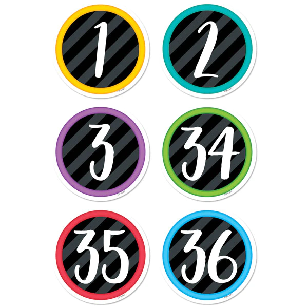 Bold & Bright Student Numbers 3" Designer Cut-Outs - Educational Outfitters