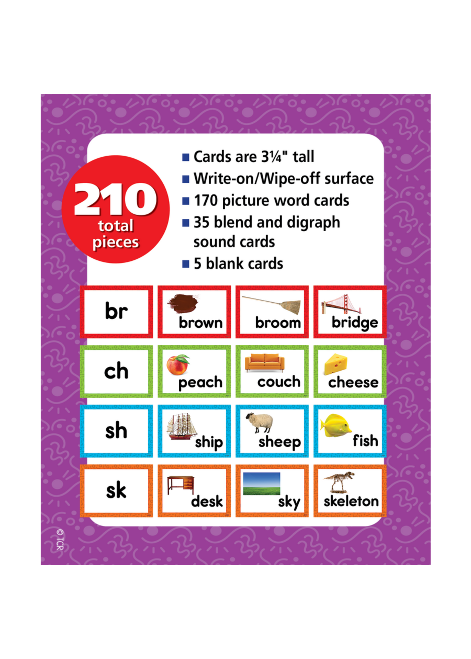PCKT CHT CARDS CONSONANT BLENDS & DIGRAPHS - Educational Outfitters