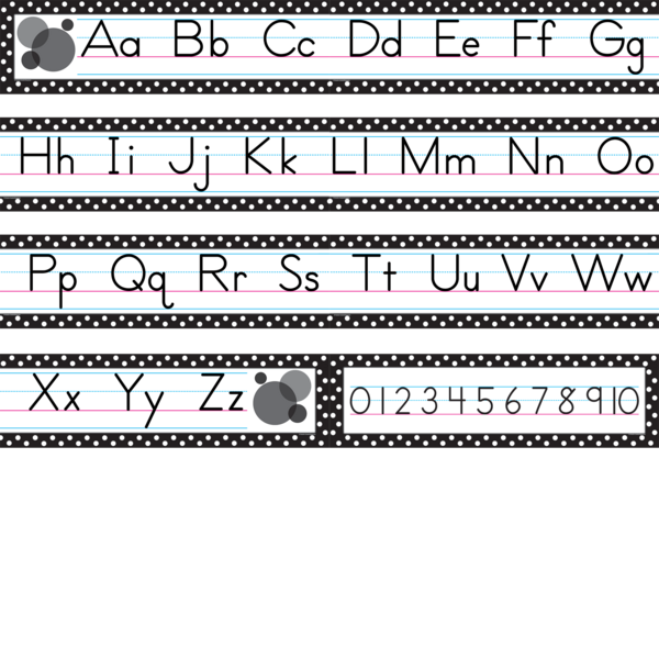 Black Polka Dots Traditional Printing Mini Bulletin Board - Educational ...