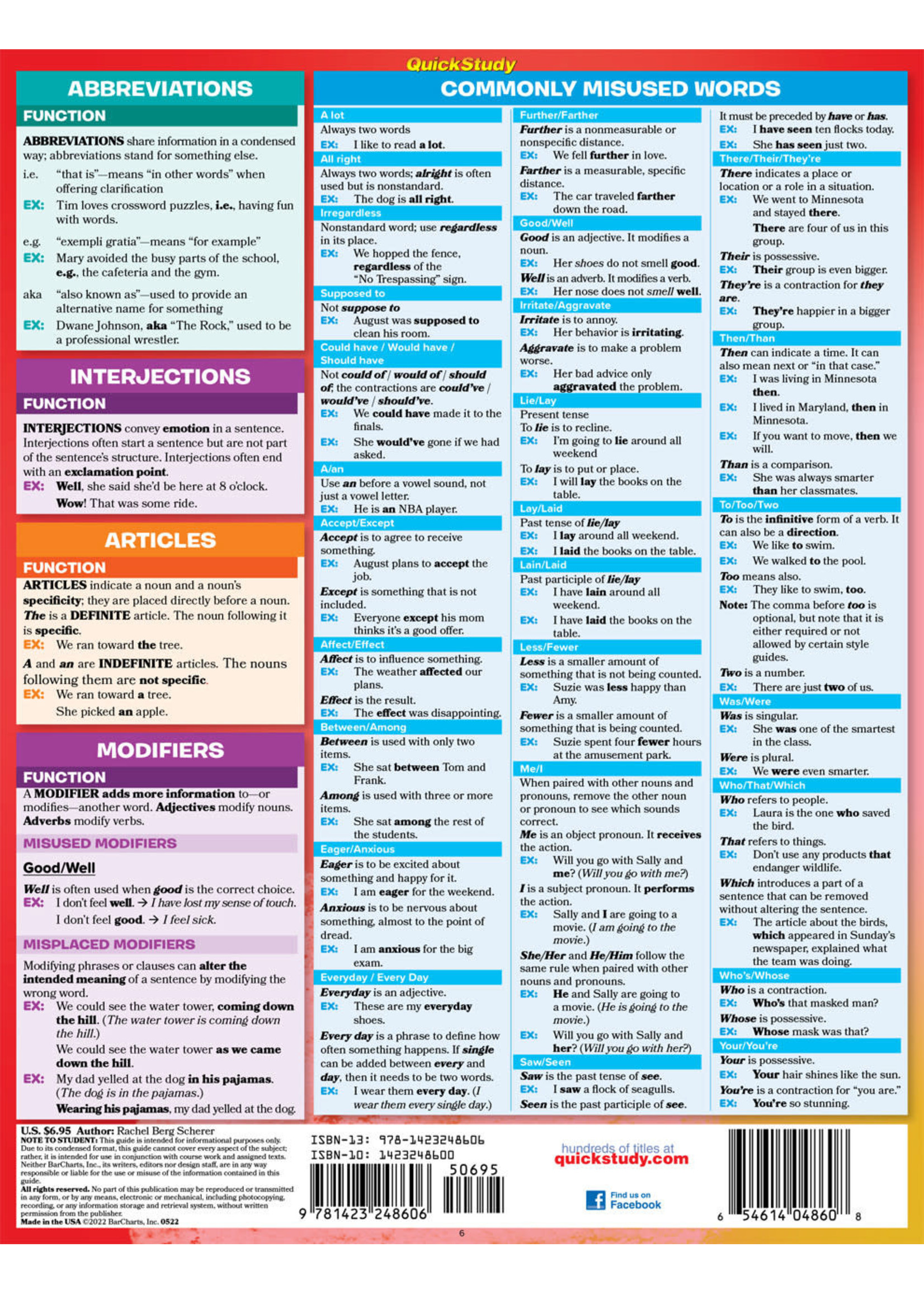 QUICKSTUDY ENGLISH FUNDAMENTALS 1 GRAMMAR - Educational Outfitters
