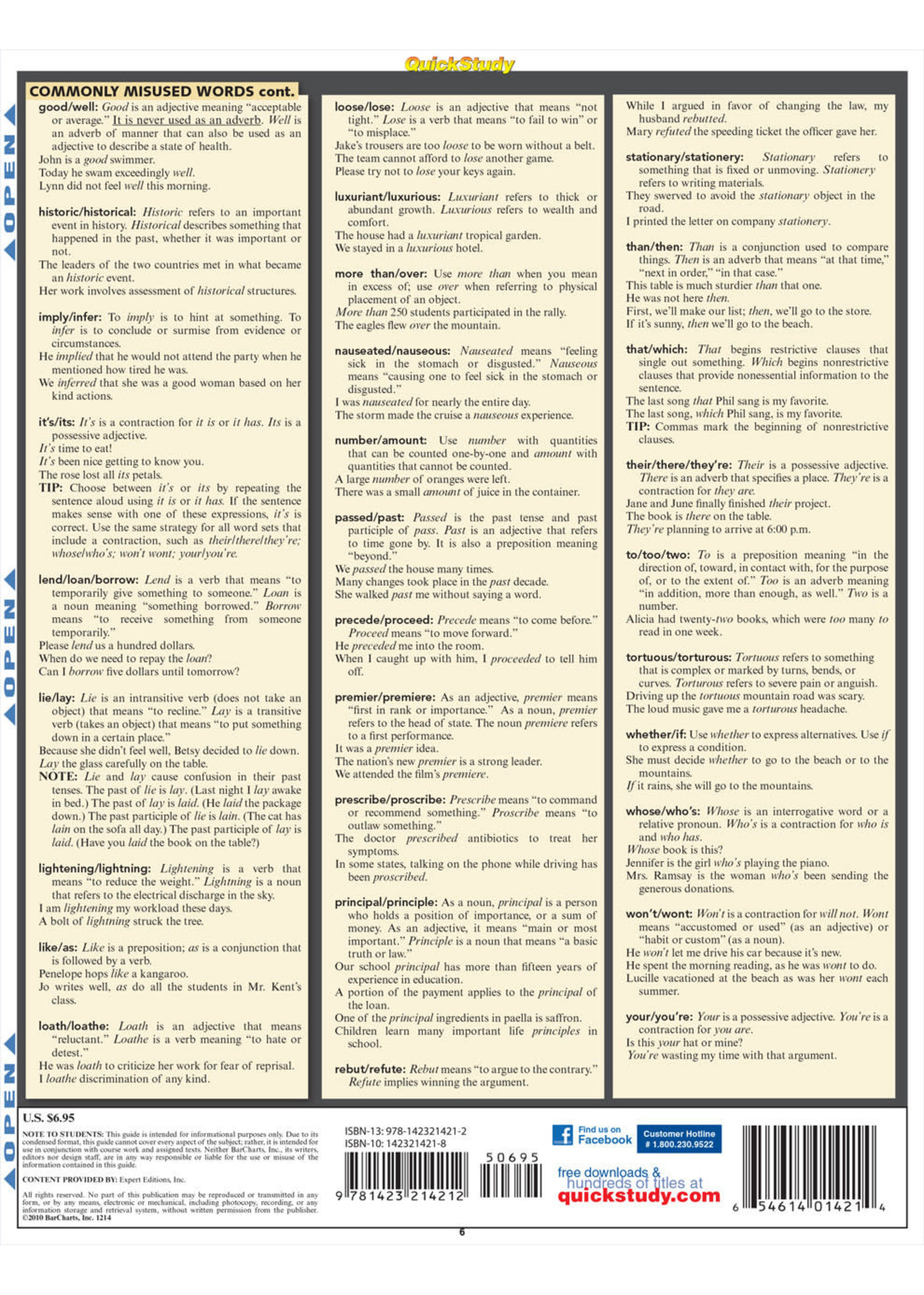 QUICKSTUDY GRAMMAR PITFALLS & MISTAKES - Educational Outfitters