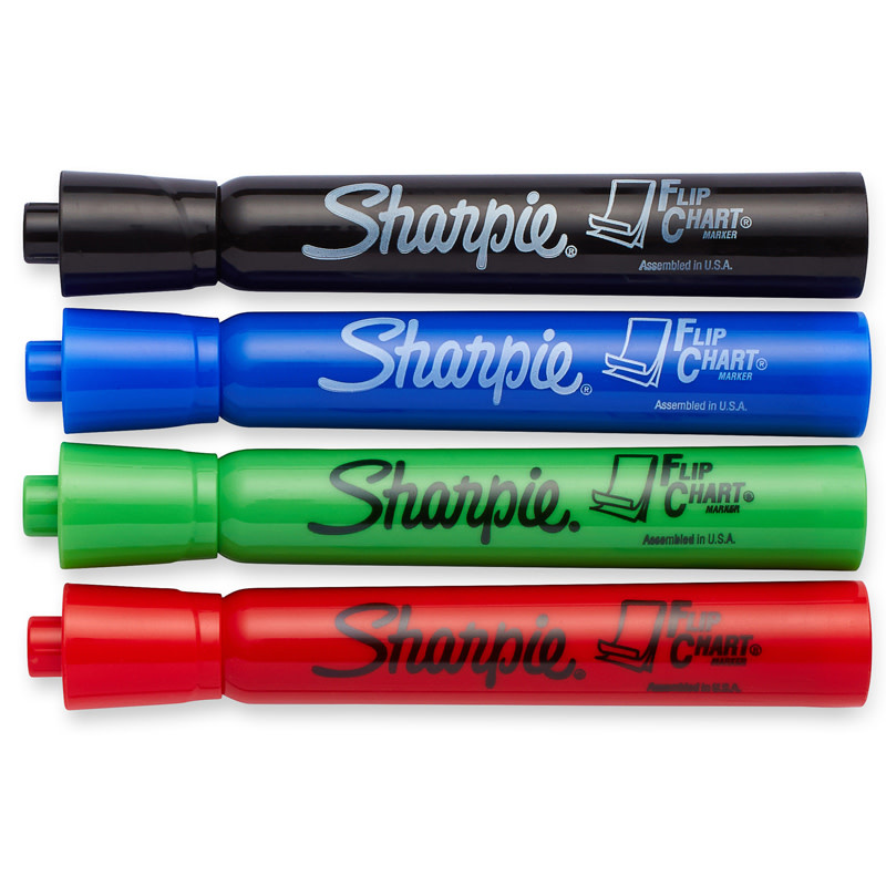 Sharpie Flip Chart Markers 4 PK Bullet Tip Assorted Colors ...