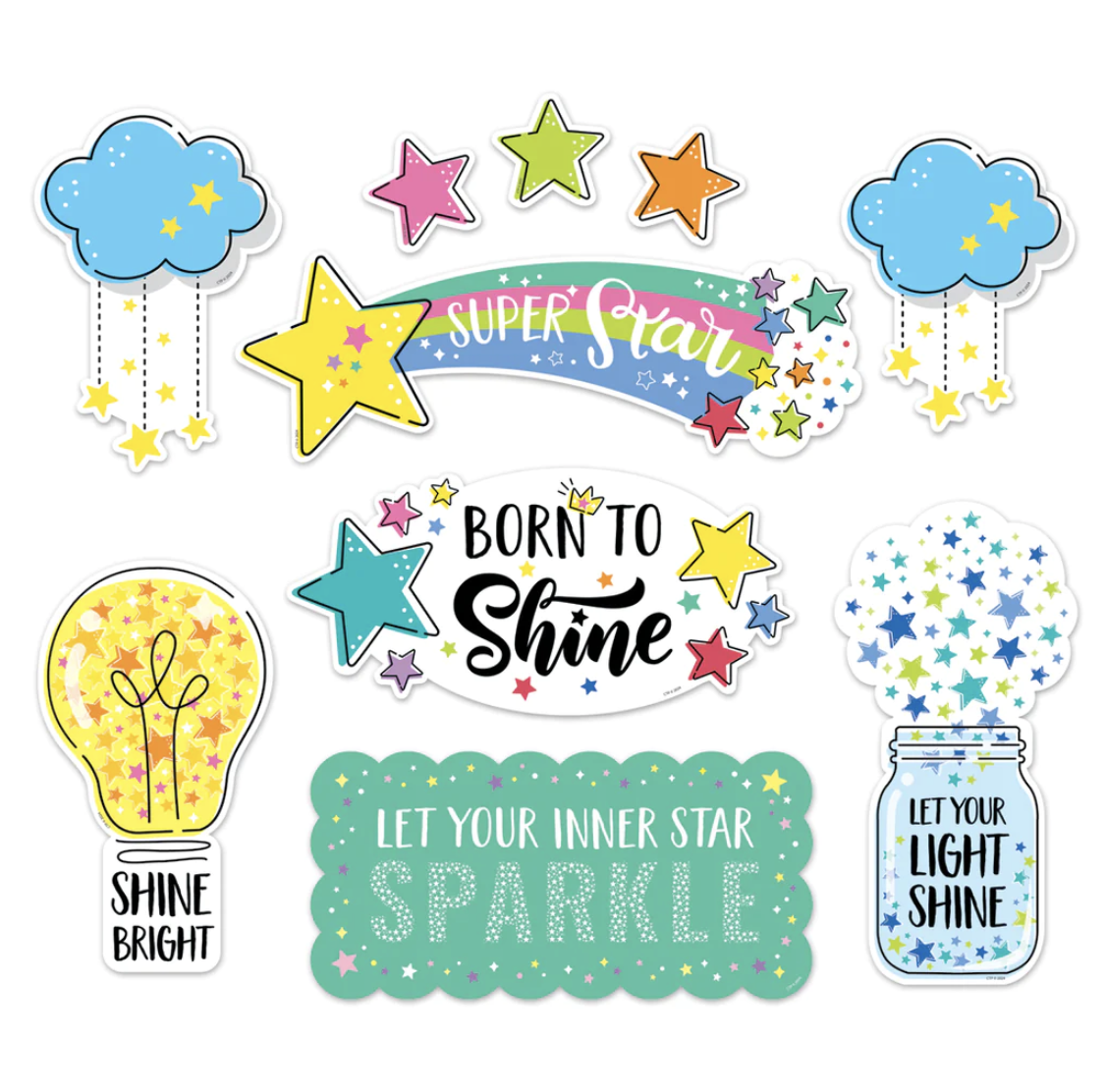 Star Bright Positive Thinking Mini Bulletin Board - Educational Outfitters