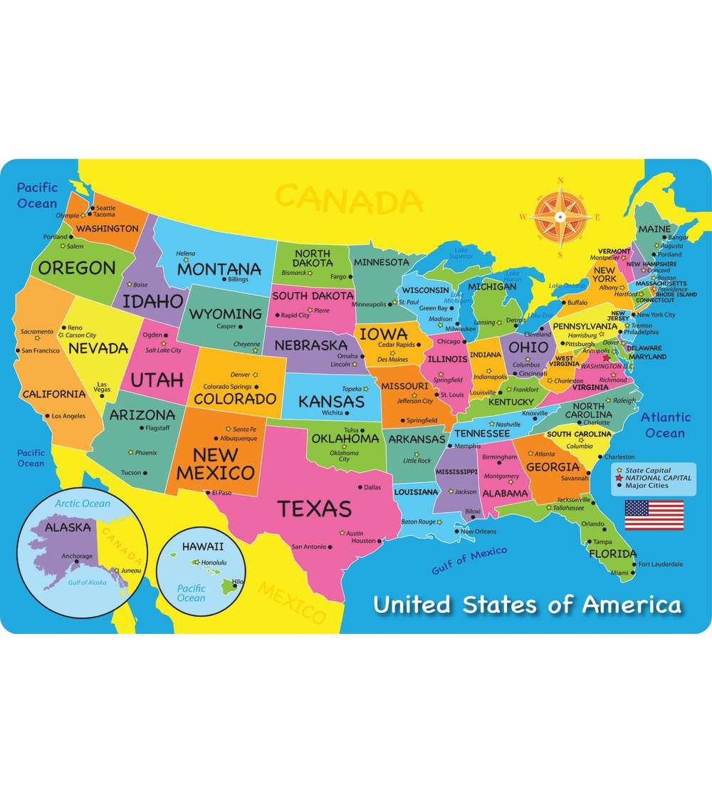CARPET US MAP MAT - Educational Outfitters