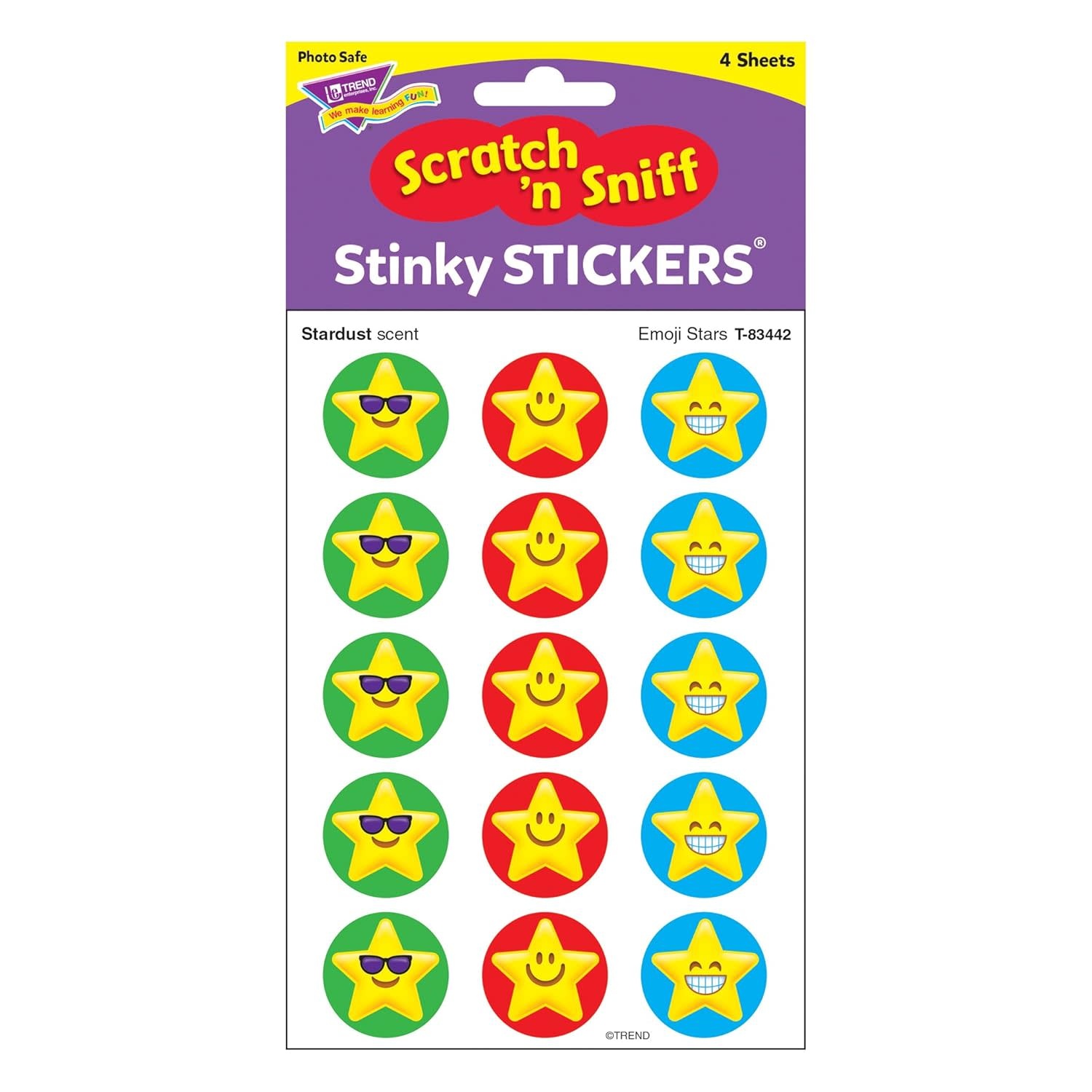 Emoji Stars Stinky Stickers - Stardust Scent - Educational Outfitters