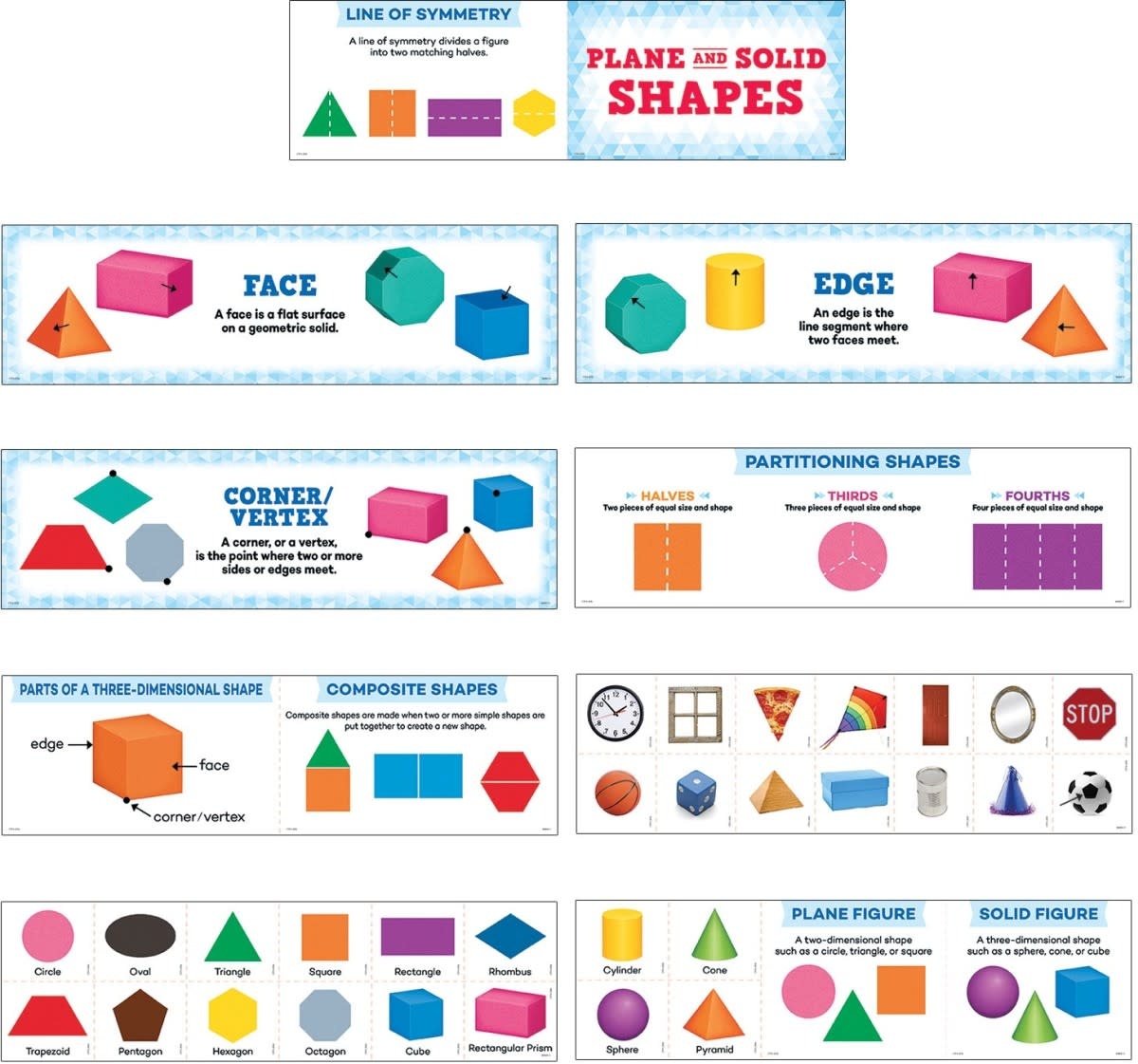 Plane And Solid Shapes Mini Bulletin Board Set - Educational Outfitters