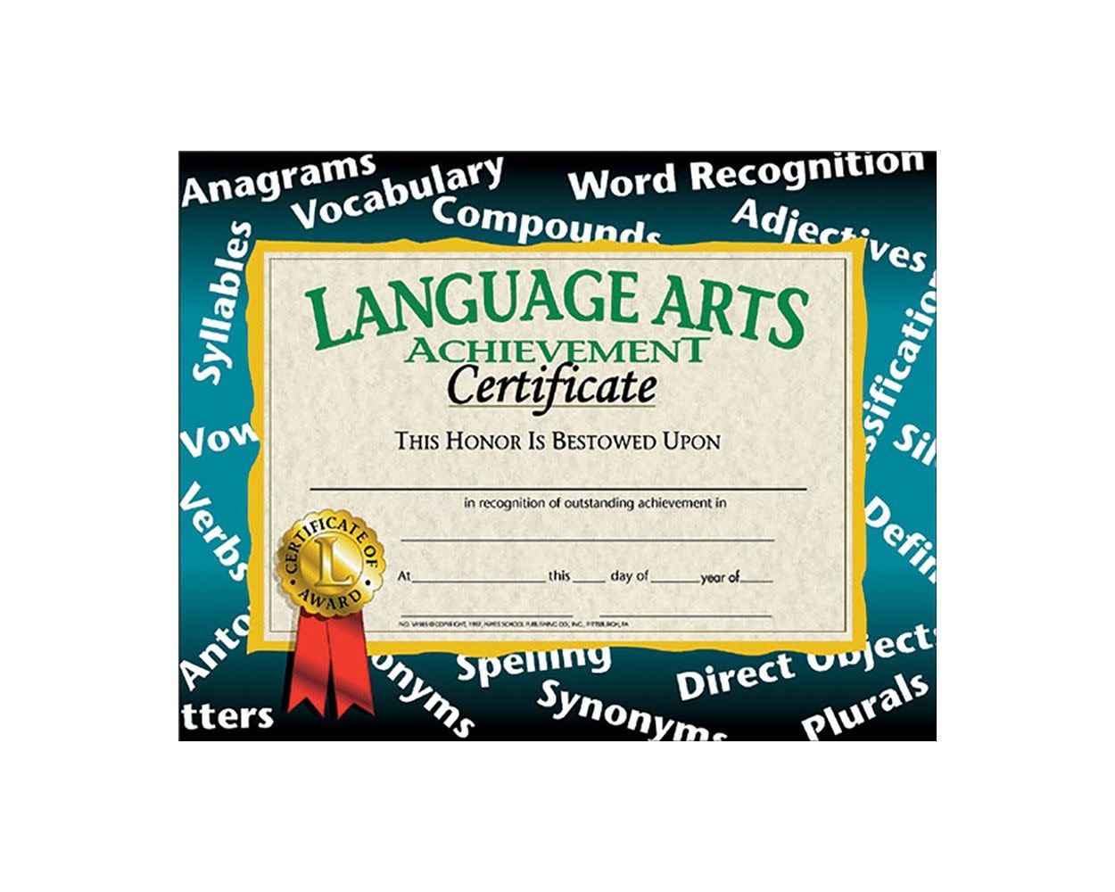 Language Arts Achievement Certificate - Educational Outfitters