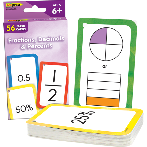 Fractions, Decimals & Percents Flash Cards - Educational Outfitters