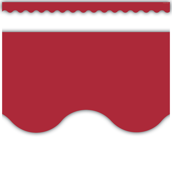 Cranberry Red Scalloped Border Trim - Educational Outfitters