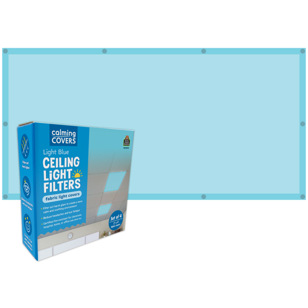 Light Blue Calming Covers Ceiling Light Filters - Educational Outfitters