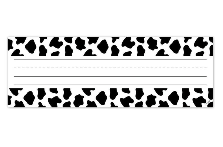 Farm Friends Cow Print Name Plates - Educational Outfitters