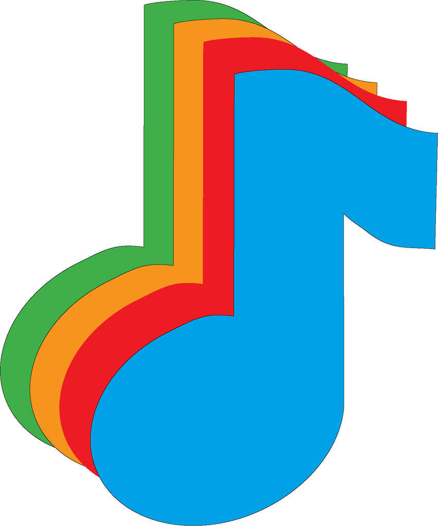 Die-Cut Magnetic - Large Assorted Color Music Note - Educational Outfitters