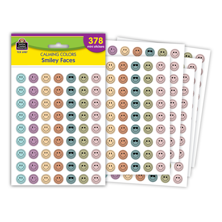 Calming Colors Smiley Faces Mini Stickers - Educational Outfitters