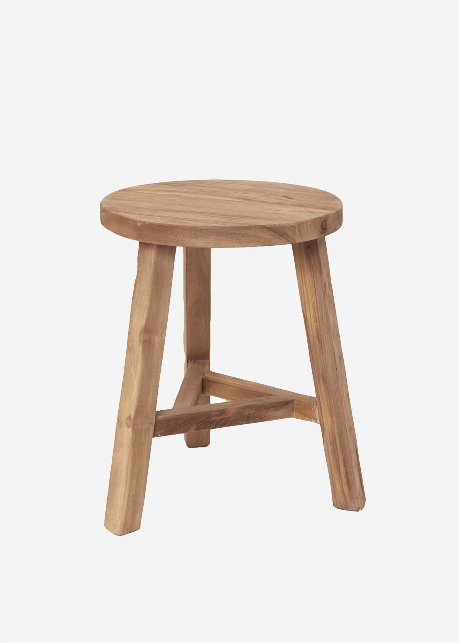 Round Teak Stool - Angove Street Collective