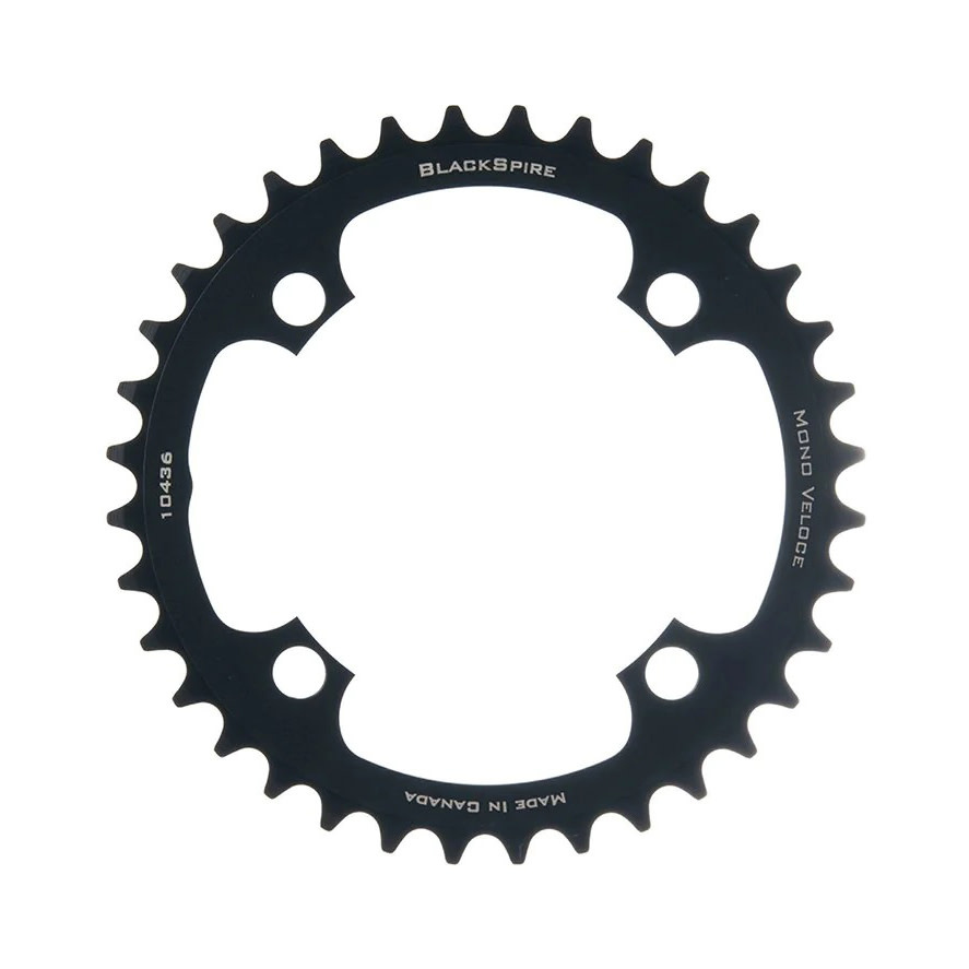 Blackspire Mono Veloce Single Speed 4-bolt Chainring, 38t, 104BCD ...