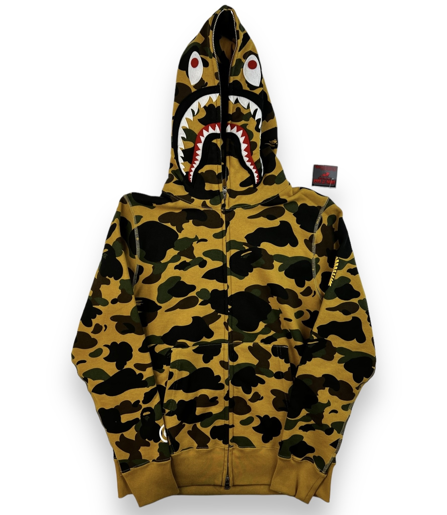 A Bathing Ape First Yellow Shark Camo Full Hoodie Size Small - Bring It ...