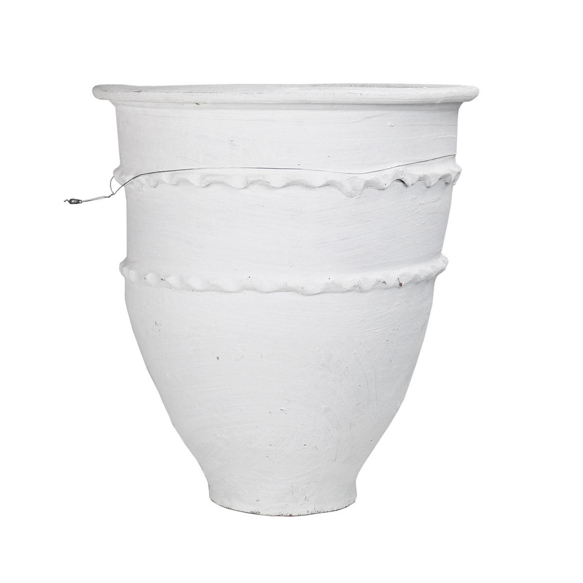 Open Mouth Mediterranean Pot, white small - The Plant Shoppe