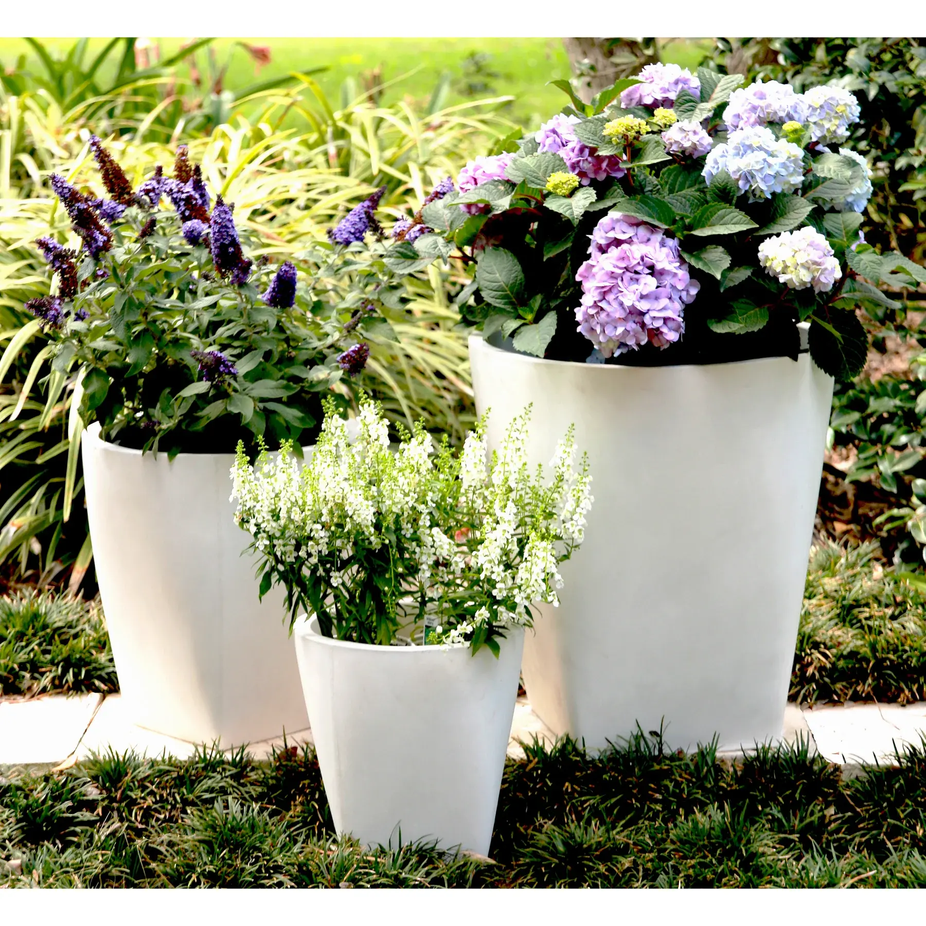 Anamese Garden + Home Yuki Tall Planter • Lite Weight - TALL / CHALK WHITE Small - The Plant Shoppe