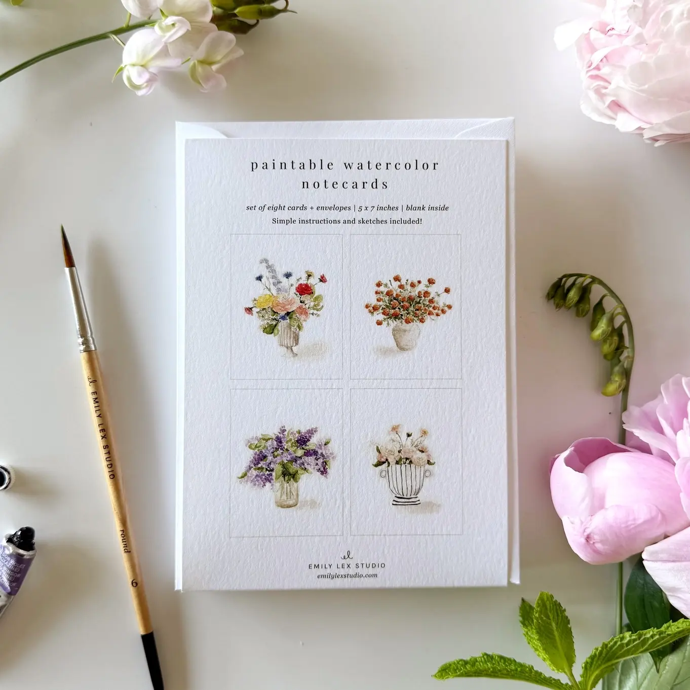 Bouquets Paintable Notecards - The Plant Shoppe
