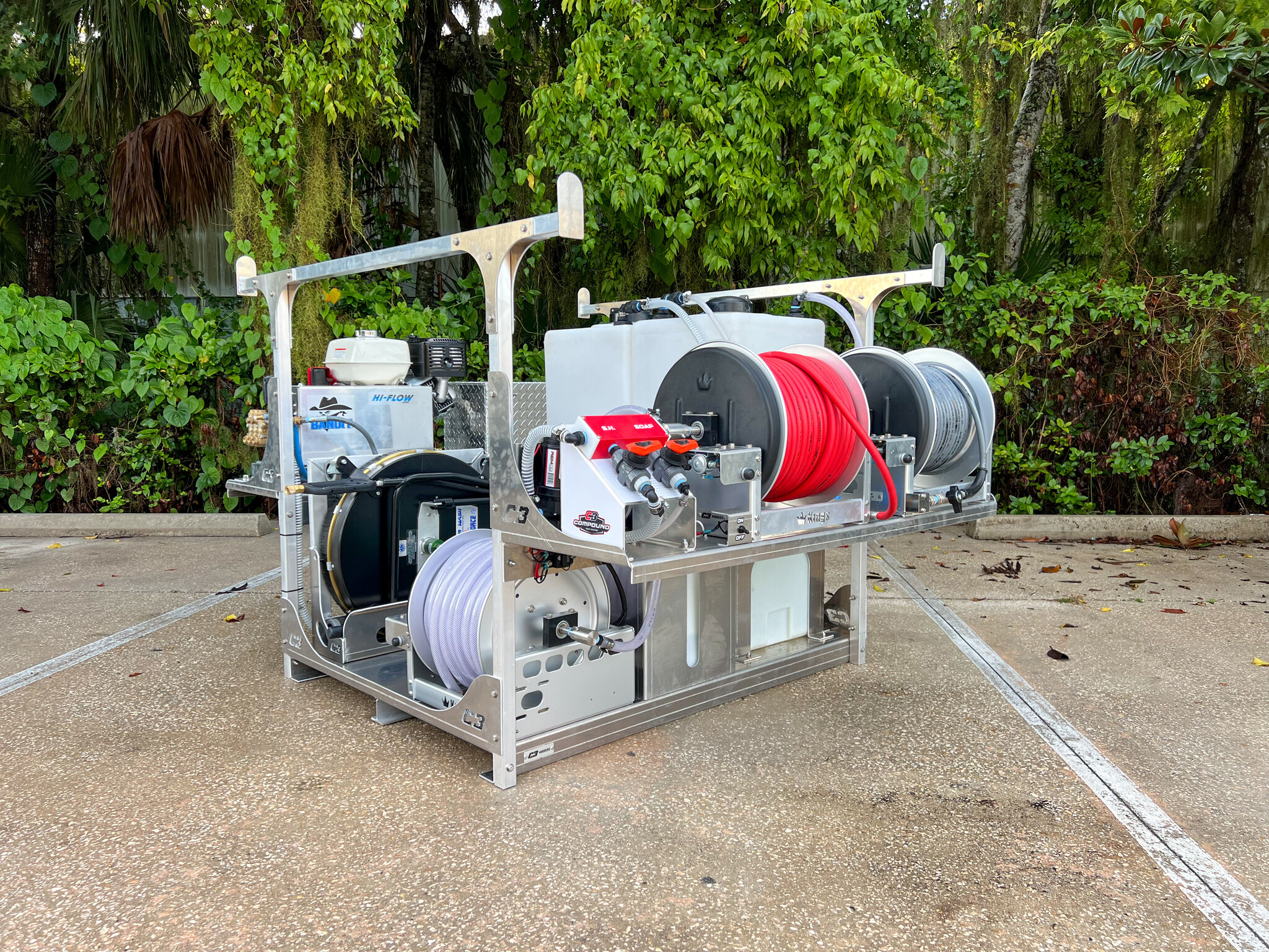 57" Pressure Washing & 12V Soft Washing Skid - (855) C3-SKIDS