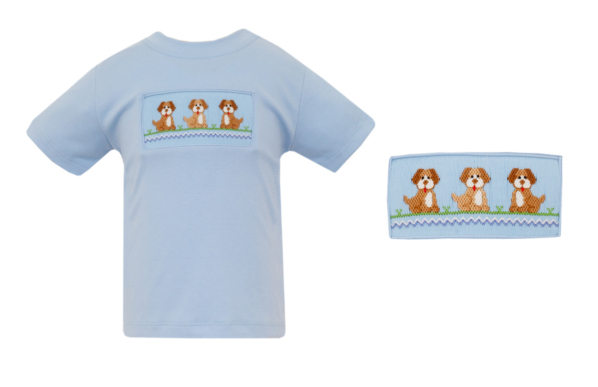 Light Blue Puppies Tee - The Sandbox Children's Boutique