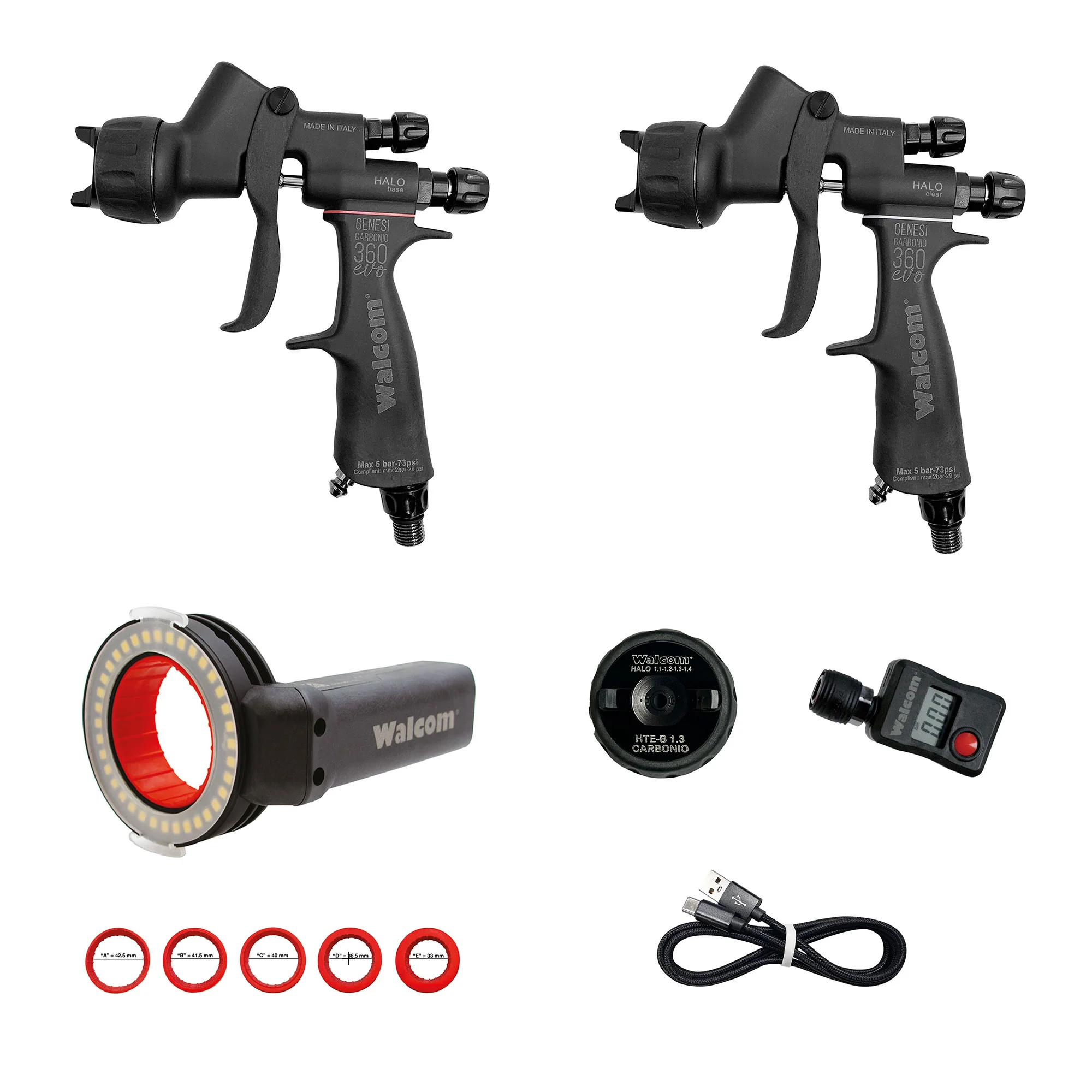 Walcom Walcom KIT SPRAYGUN & LIGHT+ 2 EVO HALO C 1.3+ HALO B 1.3+ CMP13 ...
