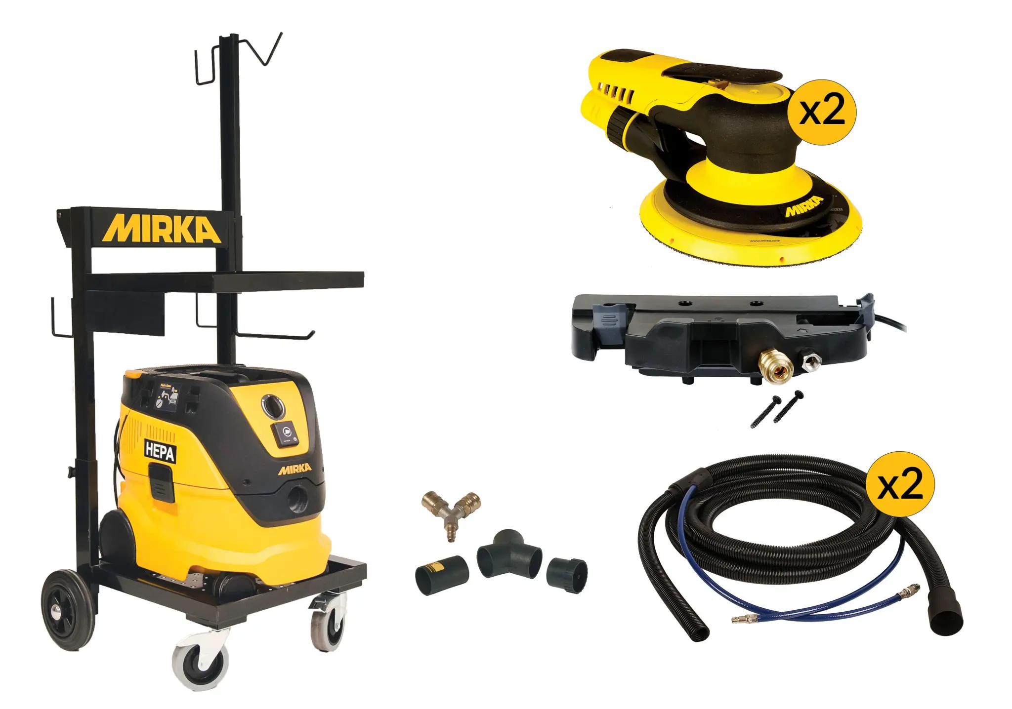 Mirka MIRKA® DUAL PROS KIT. MIRKA® Dual PROS 6" Kit is a pneumatic dust ...