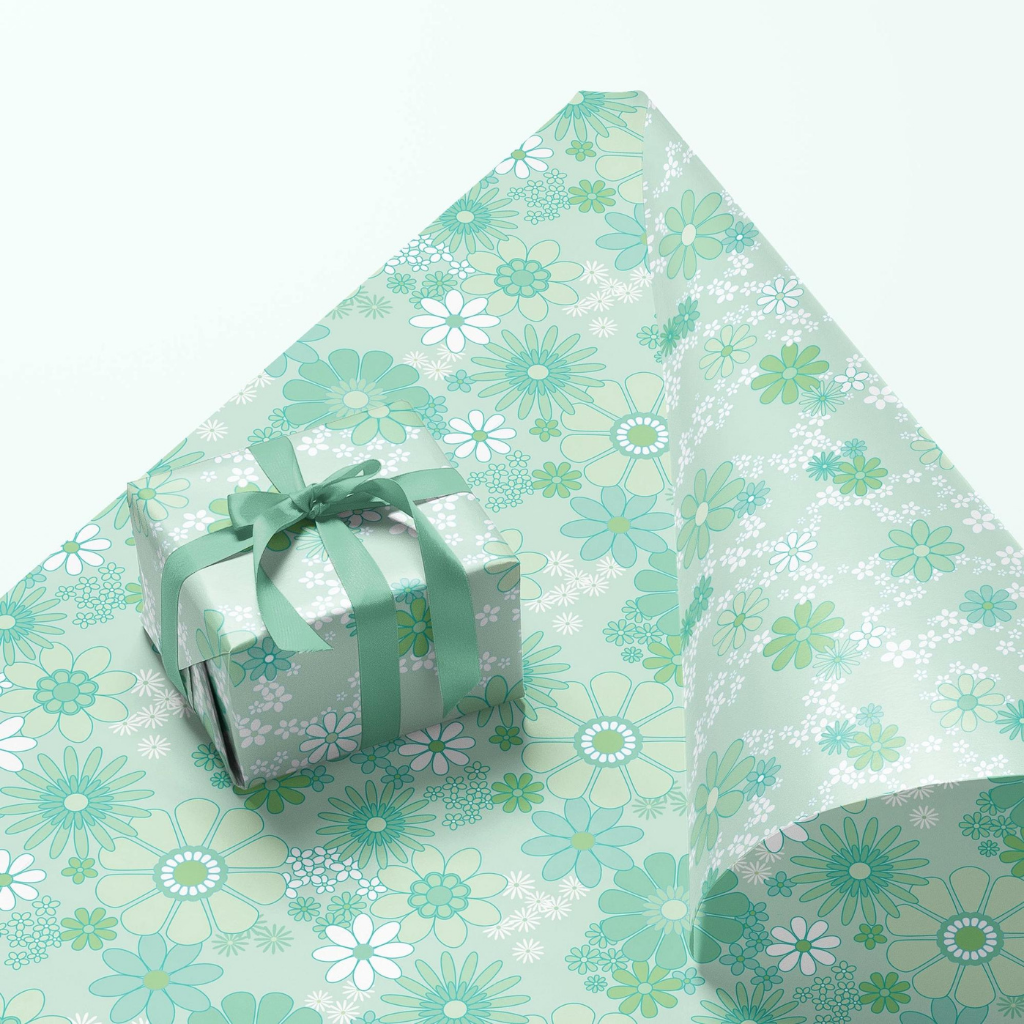 Meadow Mint Gift Wrap - Peepa's