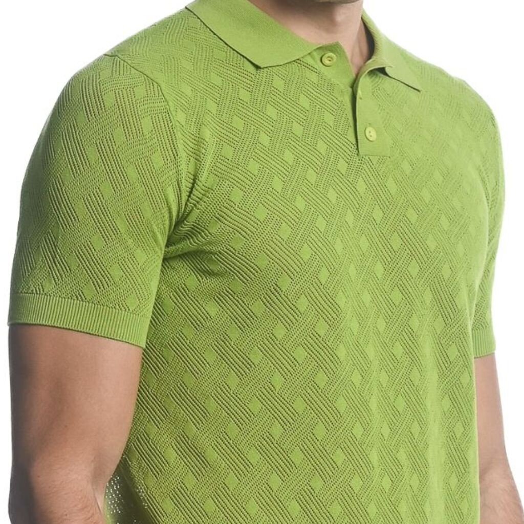 Postmarc Cotton 3-Button Textured Cross Weave Knit Polo - Peepa's