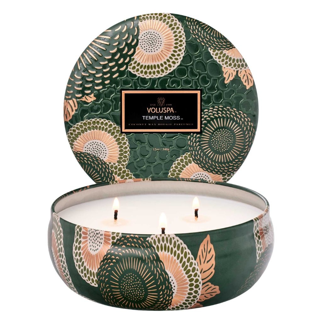 Temple Moss 3 Wick Tin Candle - Peepa's