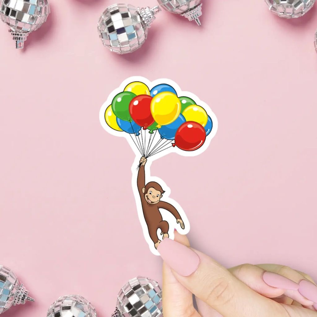 Curious George Balloons Sticker - Peepa's