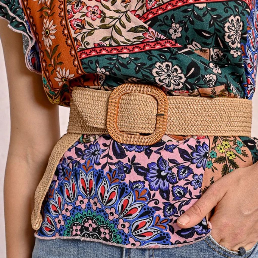 SU25 Wide Braided Belt With Buckle - Peepa's