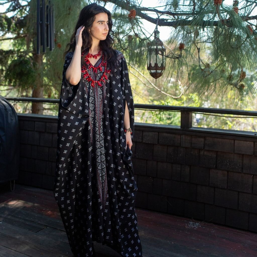 JGC Paulina Paisley Border Caftan - Peepa's