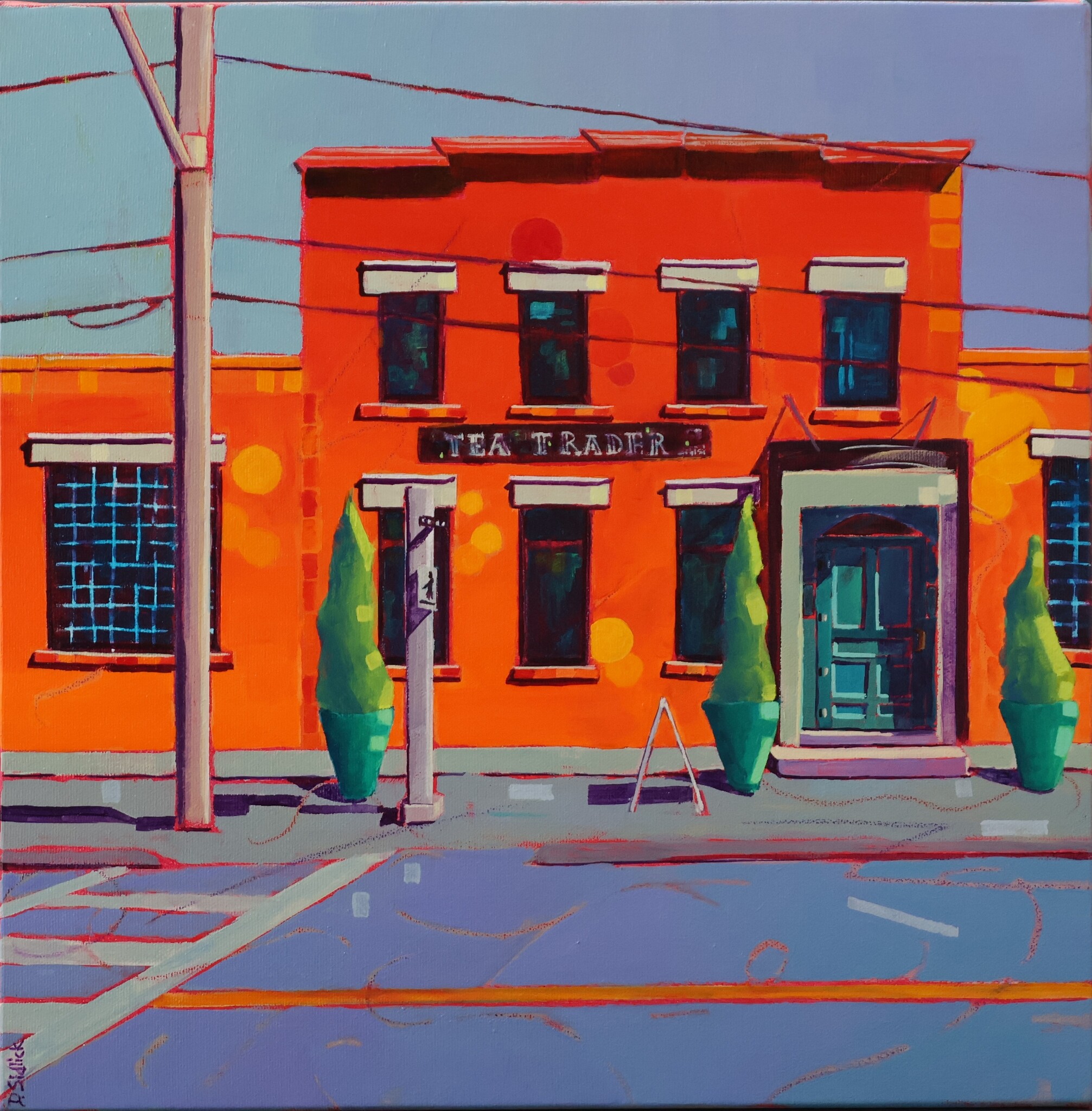 Doris Sidlick With a Spot of Tea - Calgary Stampede Art Show