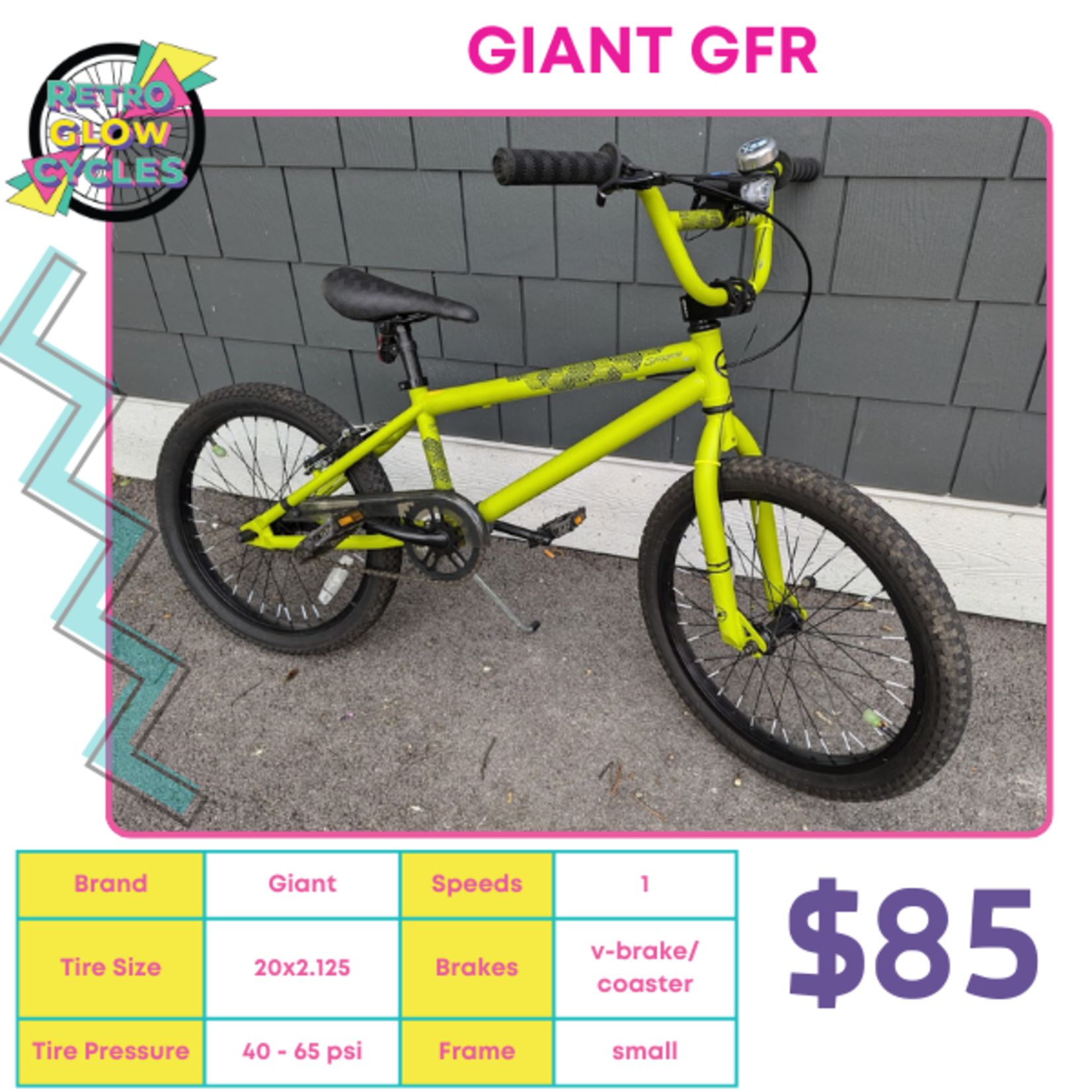 Giant GFR 20" Kids Bike - Retro Glow Cycles