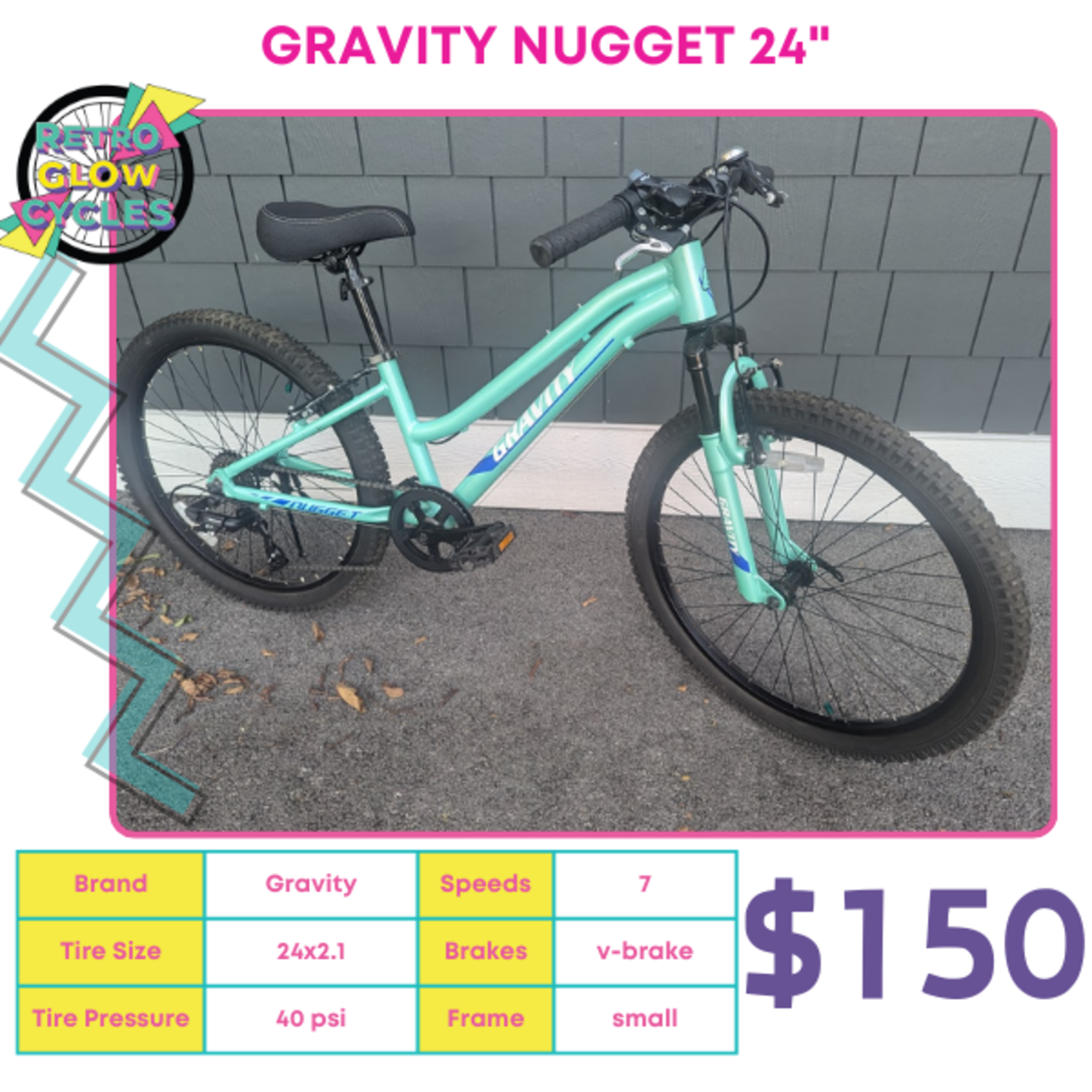 Gravity Nugget 24" Bike - Retro Glow Cycles