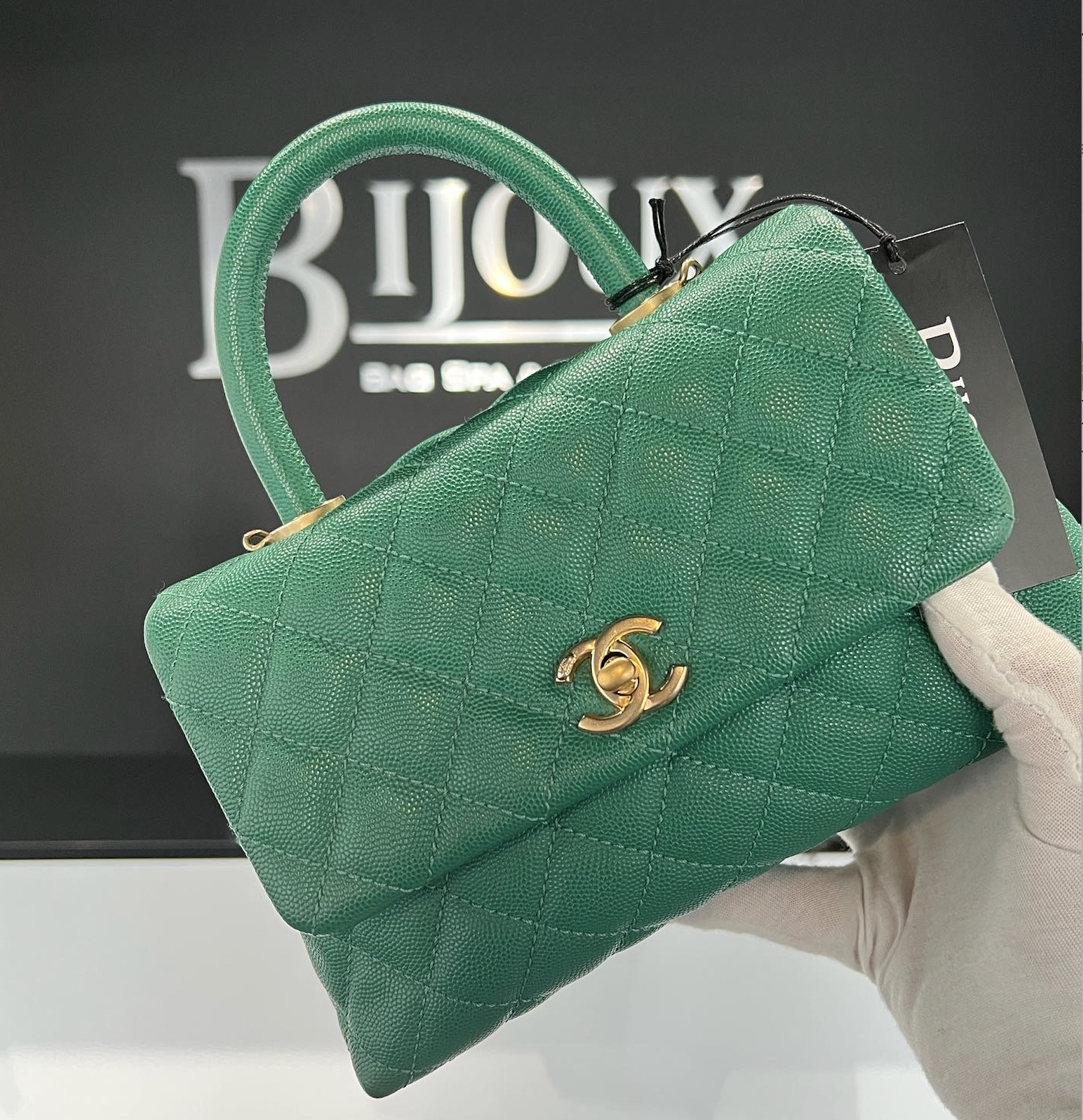 Chanel Green Top Handle Small - Bijoux Bag Spa & Consignment