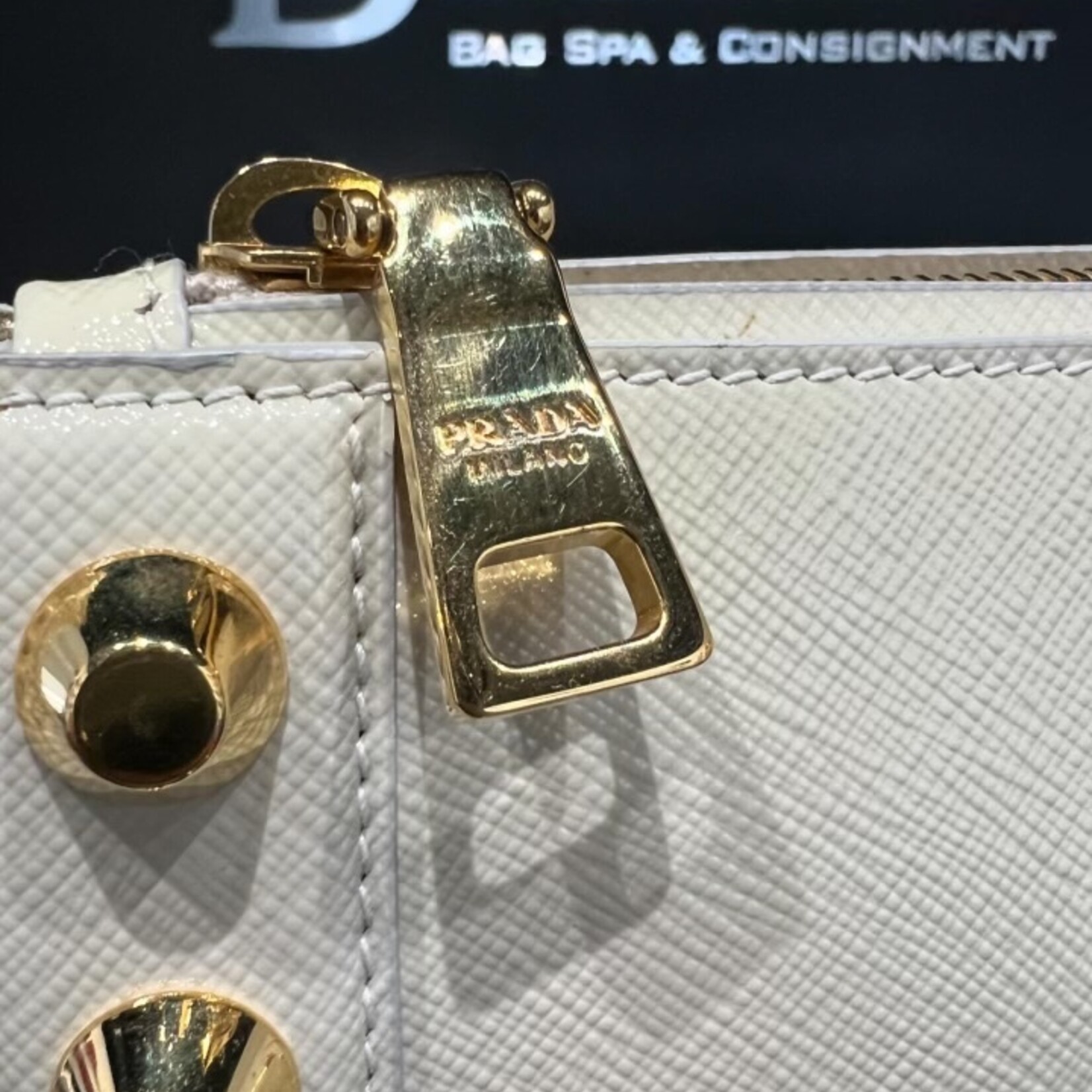 Prada Studded Clutch - Bijoux Bag Spa & Consignment