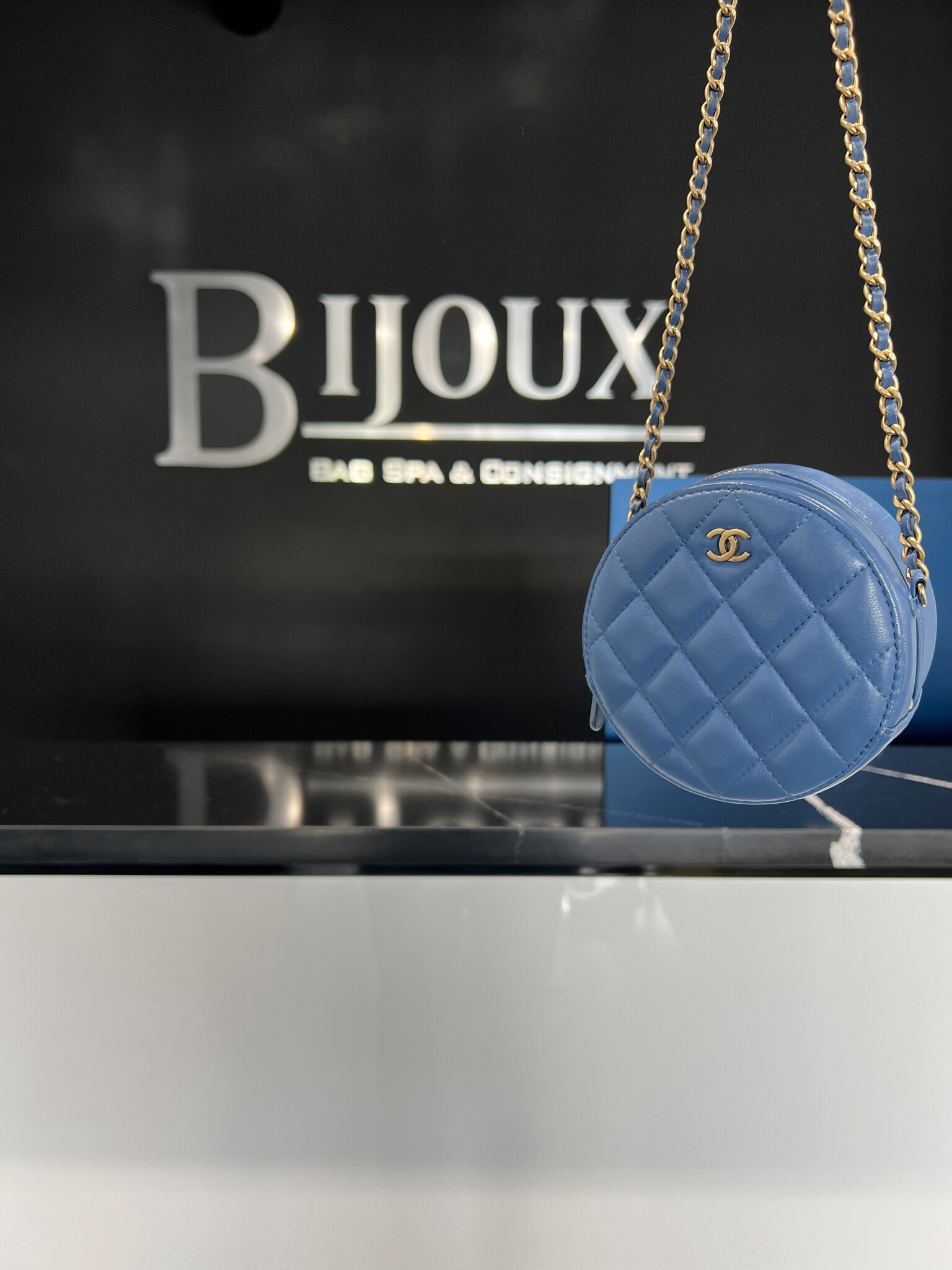Chanel Mini Round Bag on Chain - Bijoux Bag Spa & Consignment