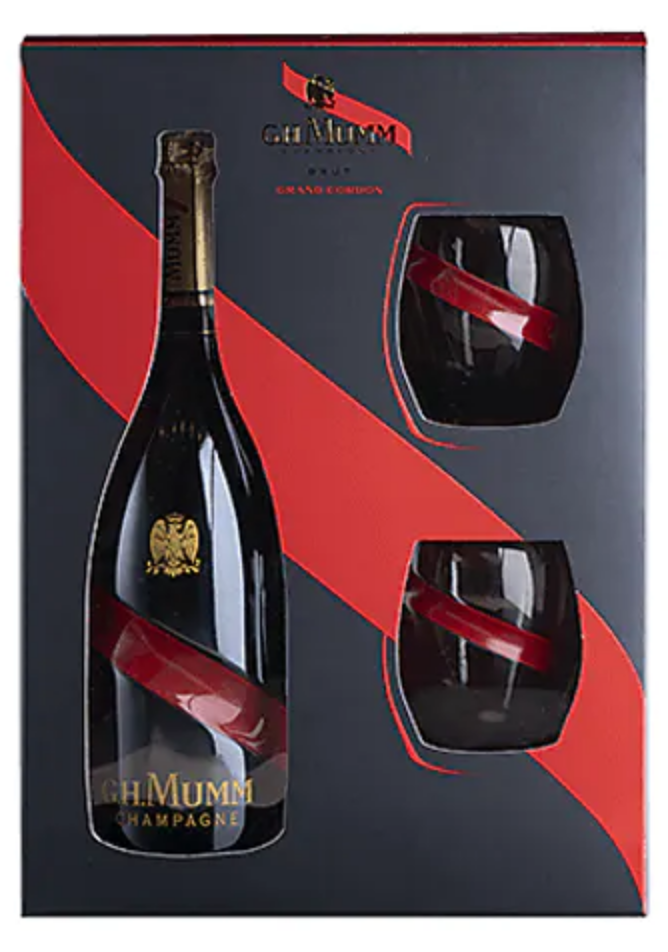 NV, GIFT SET G.H. Mumm Cordon Rouge Brut w/2 Glasses, Champagne, Reims ...