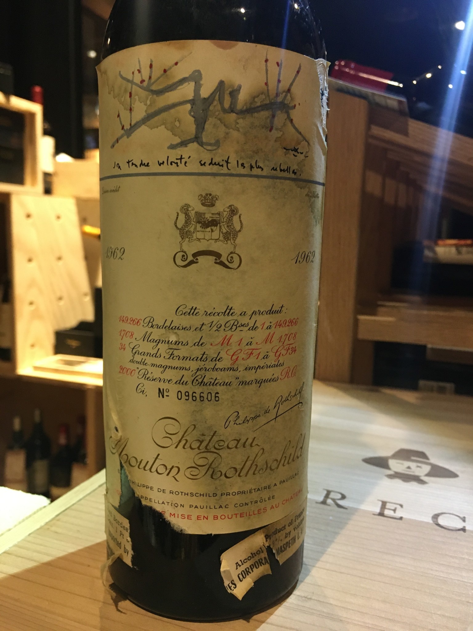 1962, Chateau Mouton-Rothschild 1st Growth, Red Bordeaux Blend ...