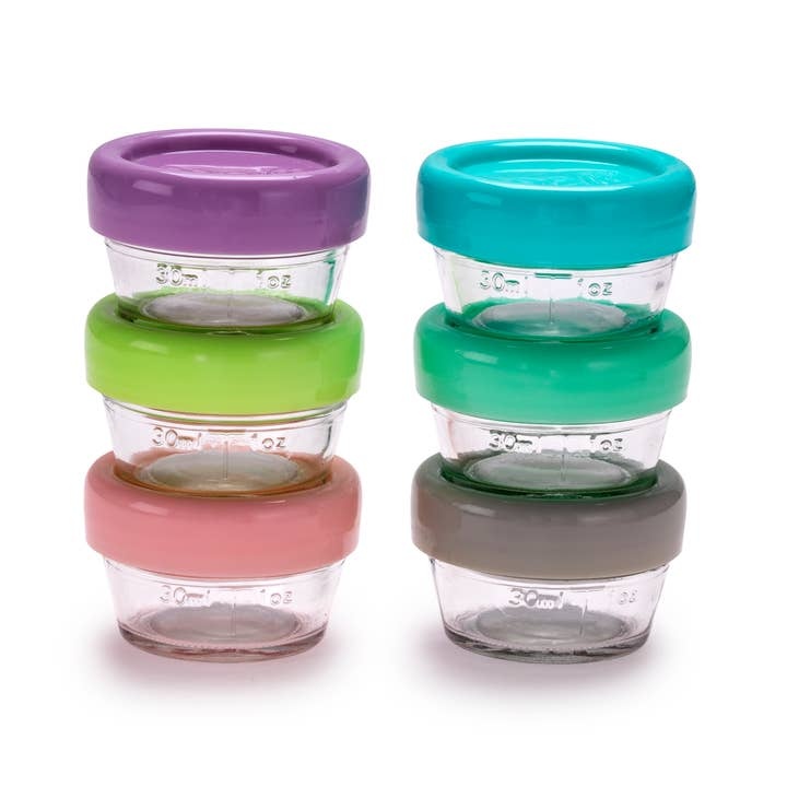 MELII GLASS FOOD STORAGE CONTAINERS 2oz - SET OF 6 - Folk & Whimsy