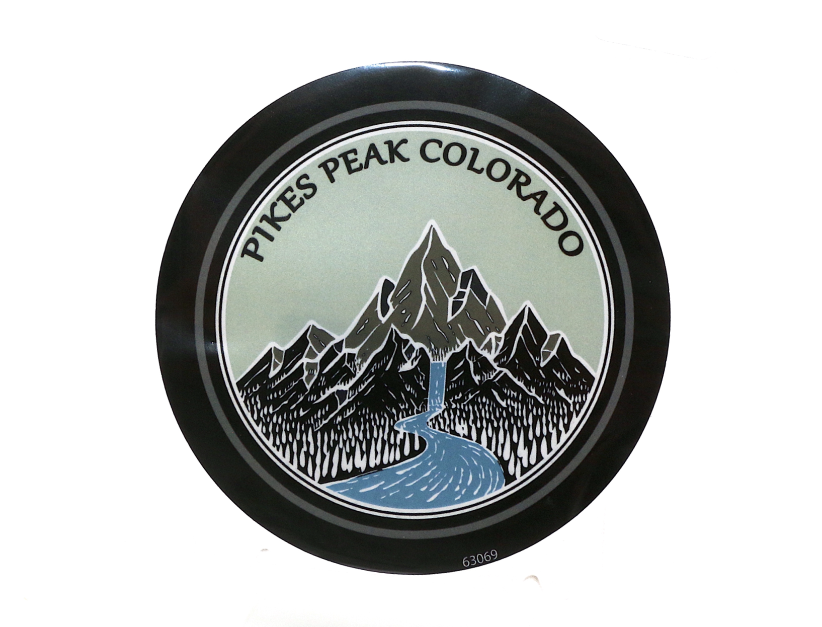 Pikes Peak Waterfall and Mountain Round Sticker - Garden of the Gods ...