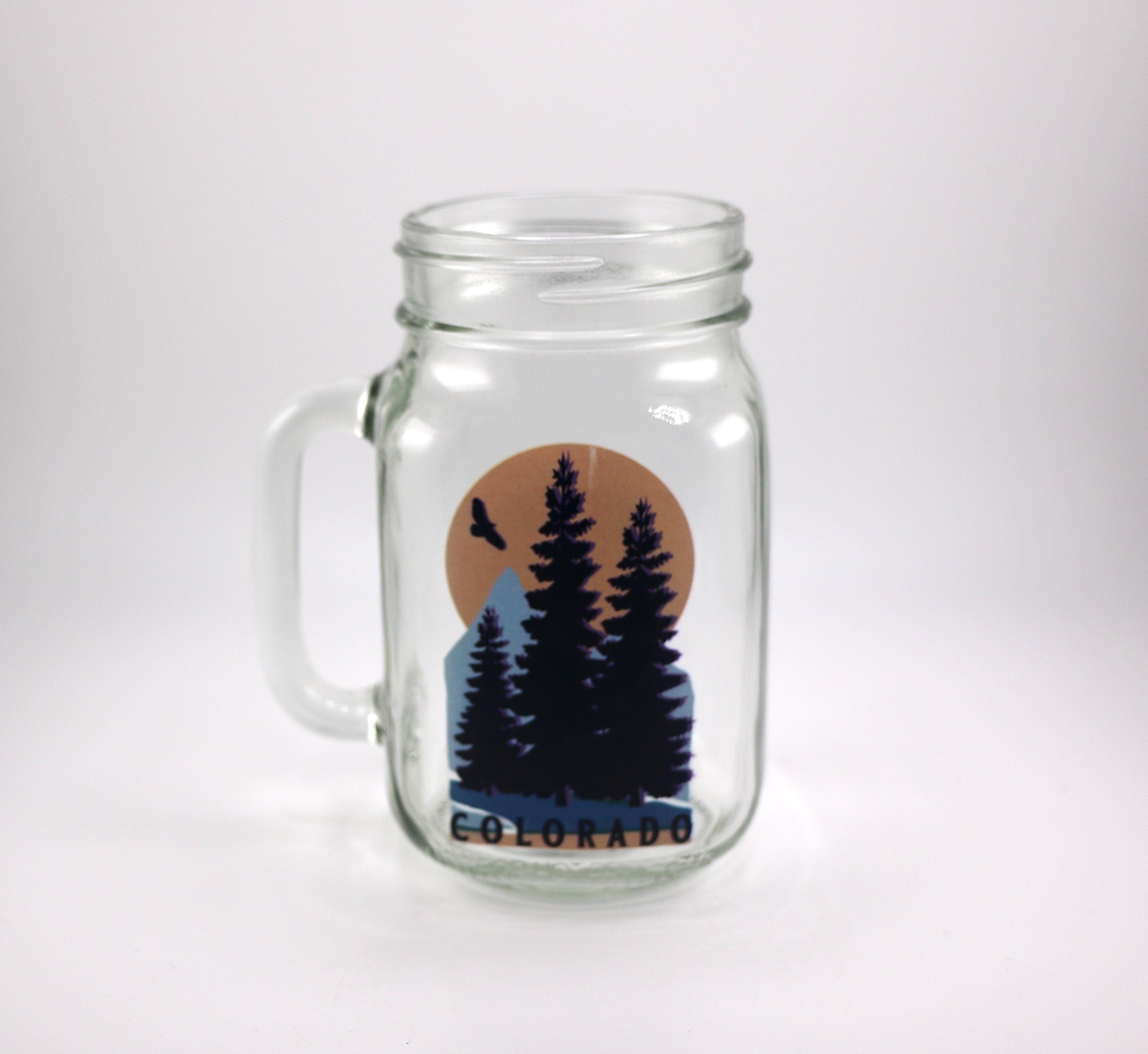 Mason Jar- Trees/Bird CO - Colorado Retail Collection