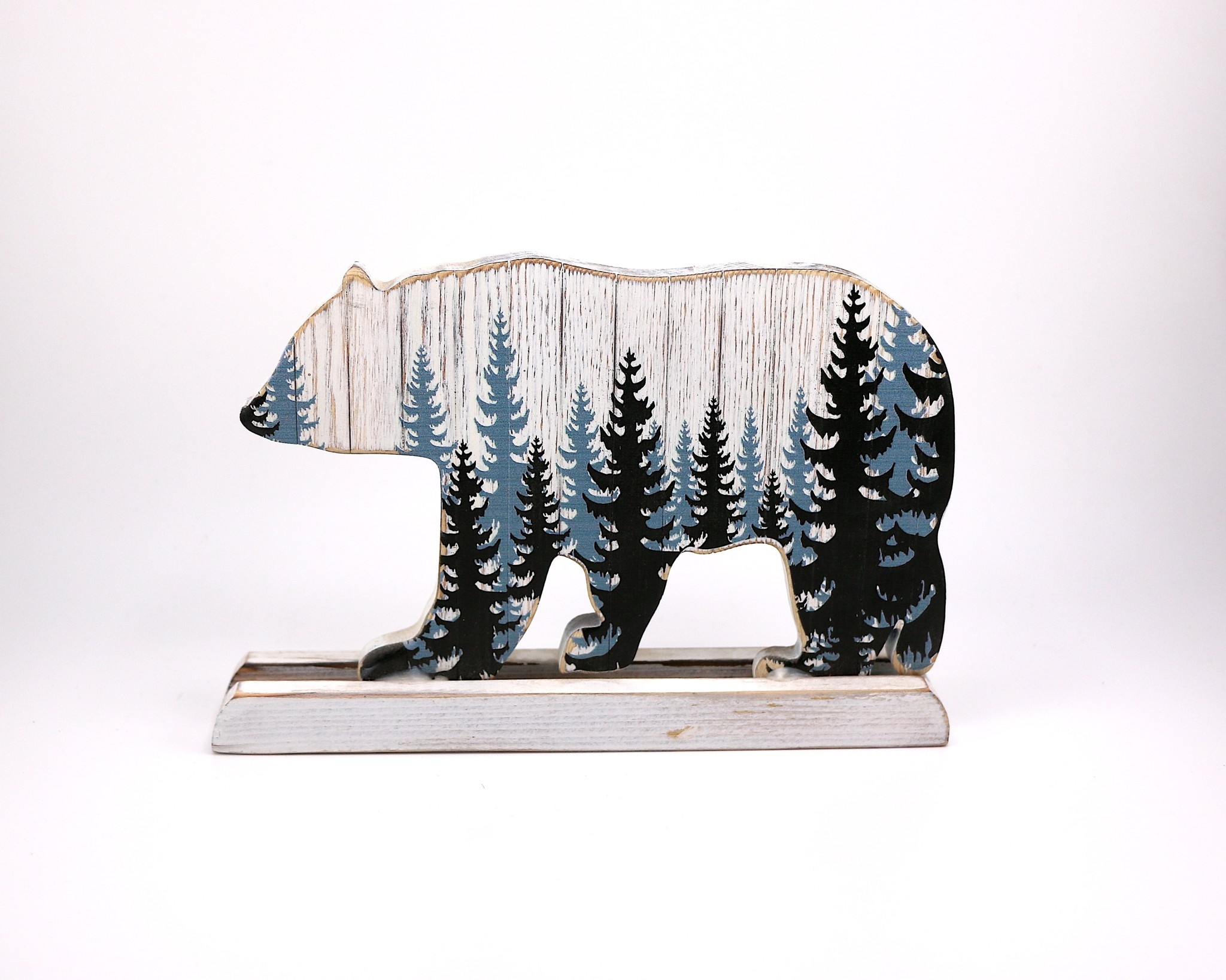 FIG-BEAR WD TREES TBLTOP - Colorado Retail Collection