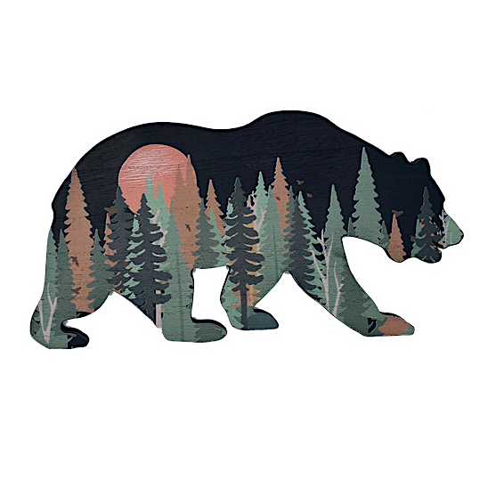 PLQ-BEAR SHAPE/TREES - Colorado Retail Collection