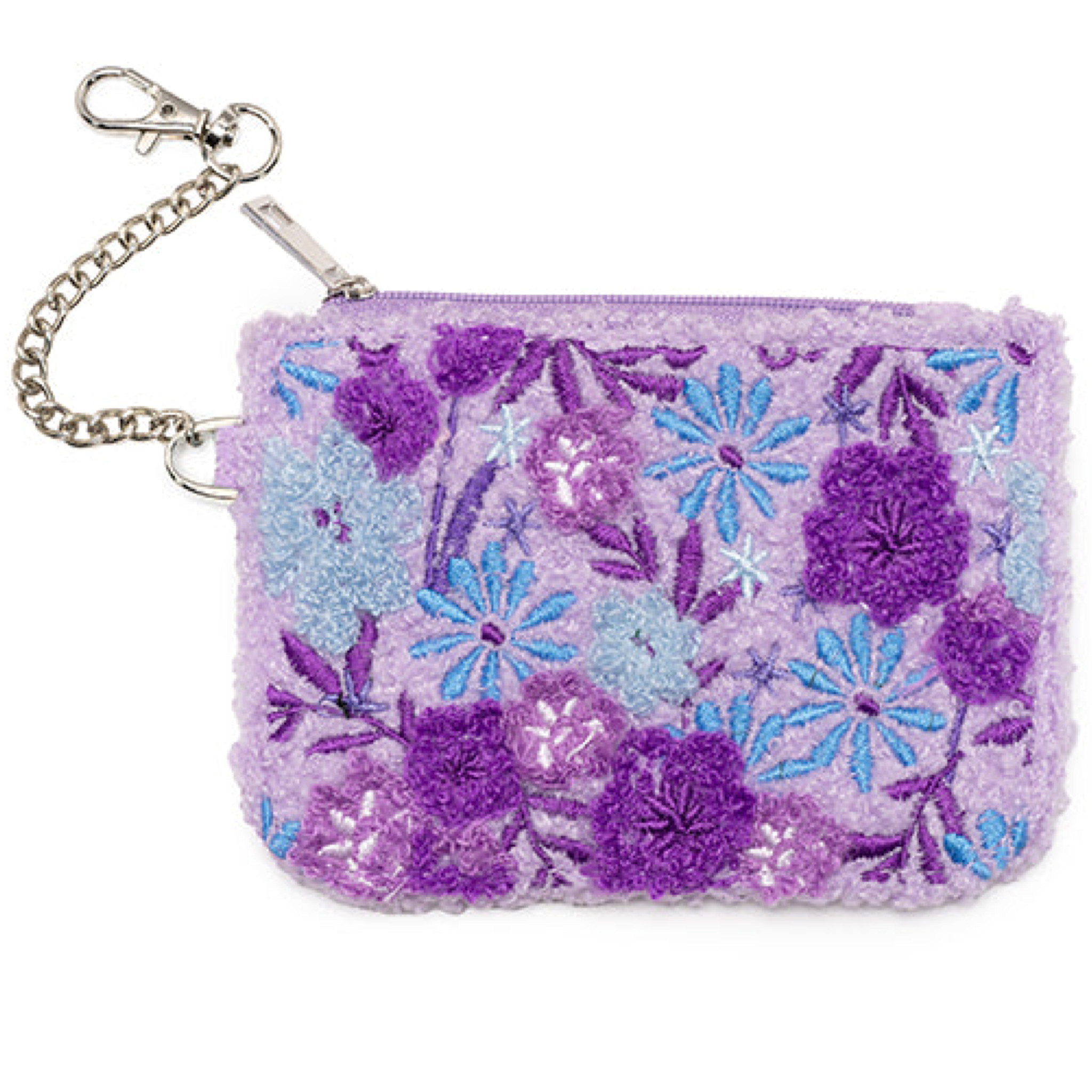 KEY CHAIN-PURPLE BLOOM POUCH - Colorado Retail Collection